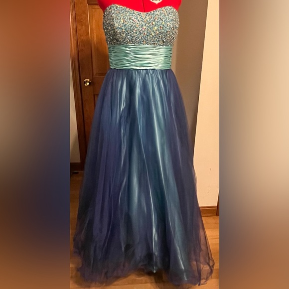 Alexia Designs | Dresses | Blue Aqua Strapless Blush By Alexia Designs ...